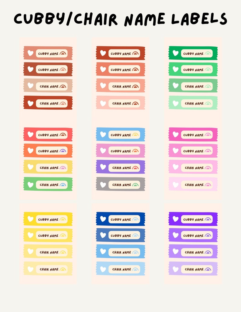 Cute Cubby Labels, Classroom Labels, Classroom Decor, Chair Labels ...