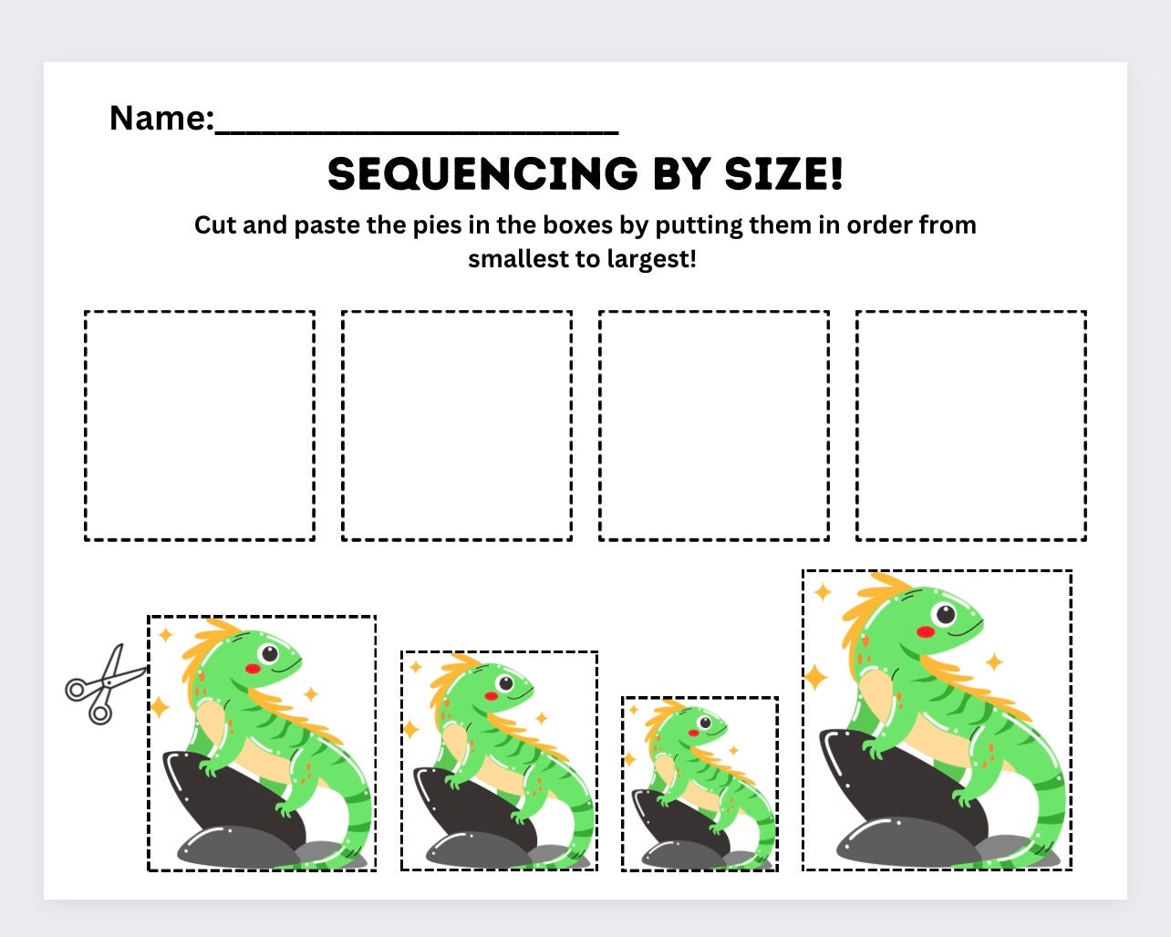 50 Picture Size Sequencing for Pre K Prek Fine Motor - Etsy