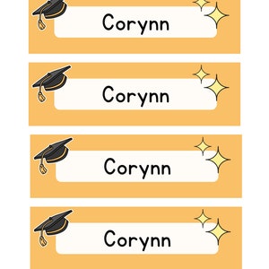 Colorful Graduation Classroom Tags, Portfolio Label Tags, Classroom ...