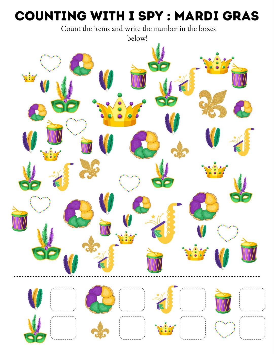 Mardi Gras I Spy for Pre- K • Prek Fine Motor • Preschool Tools • Fun ...
