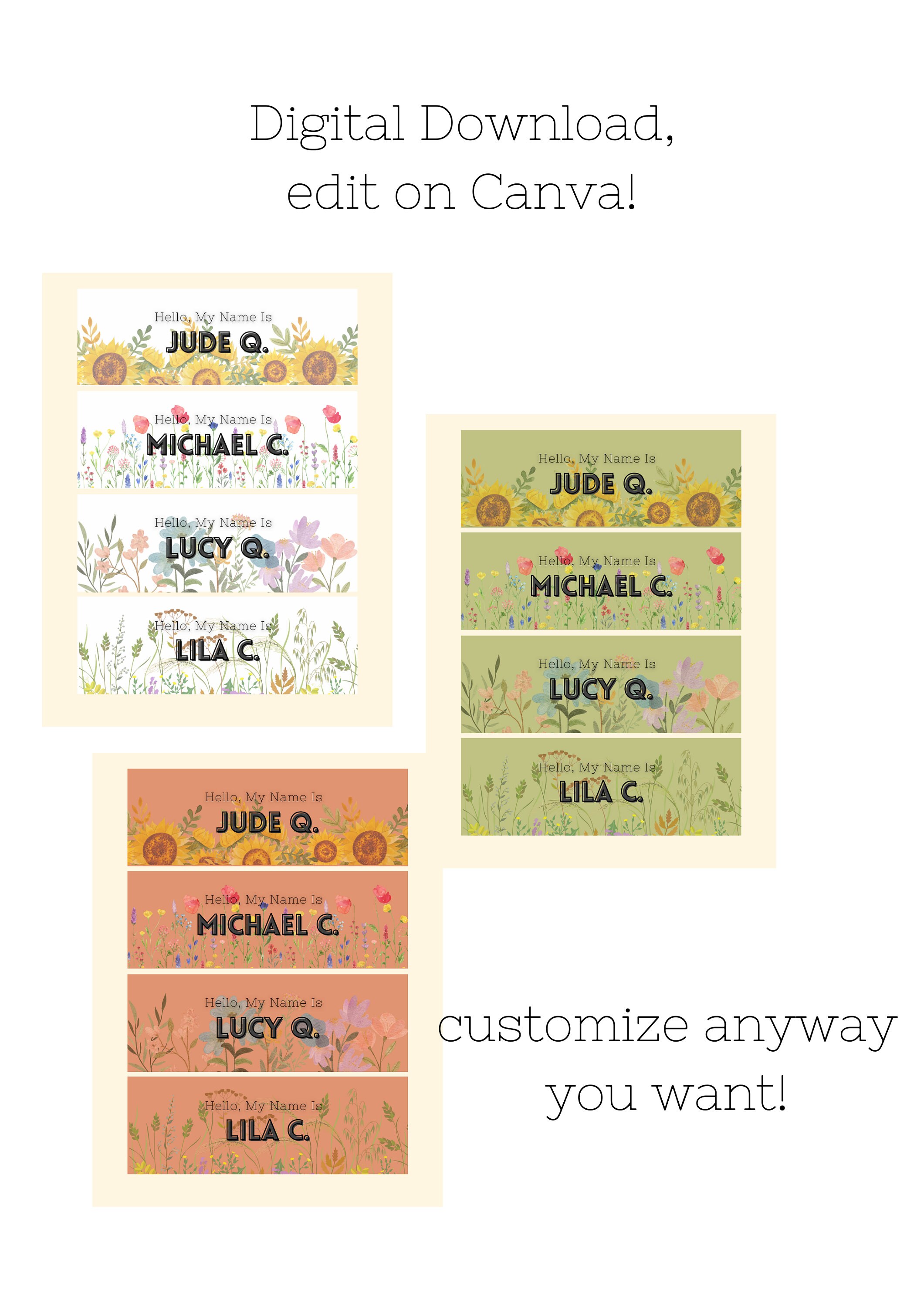 Wildflower Themed Classroom Tags, Classroom Tags, Classroom Decor ...