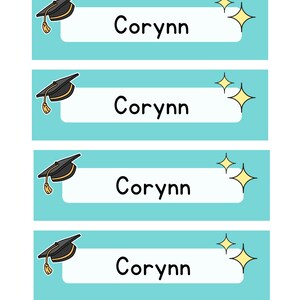 Colorful Graduation Classroom Tags, Portfolio Label Tags, Classroom ...