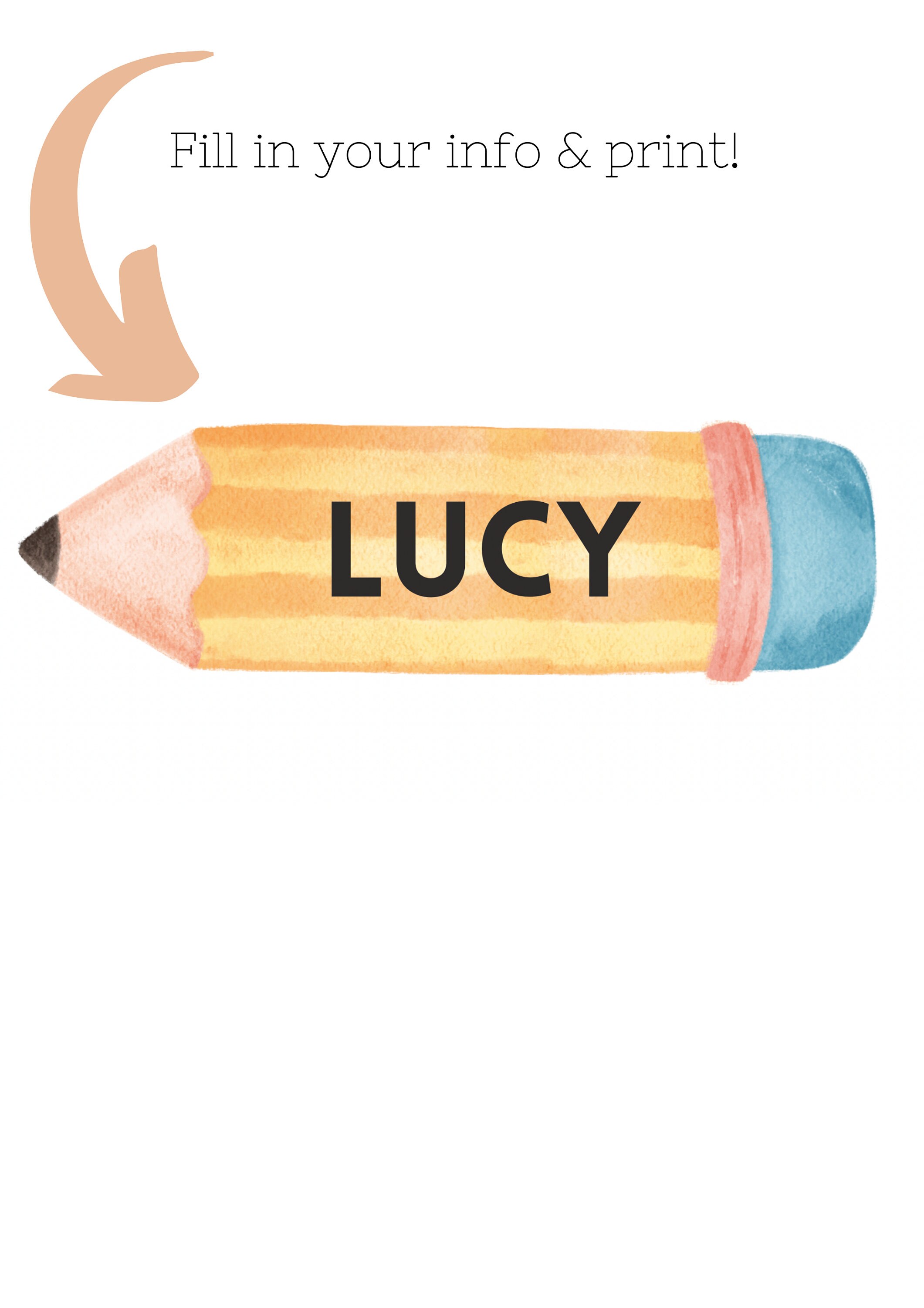 Pencil Themed Classroom Tags, Classroom Tags, Classroom Decor, Colorful ...