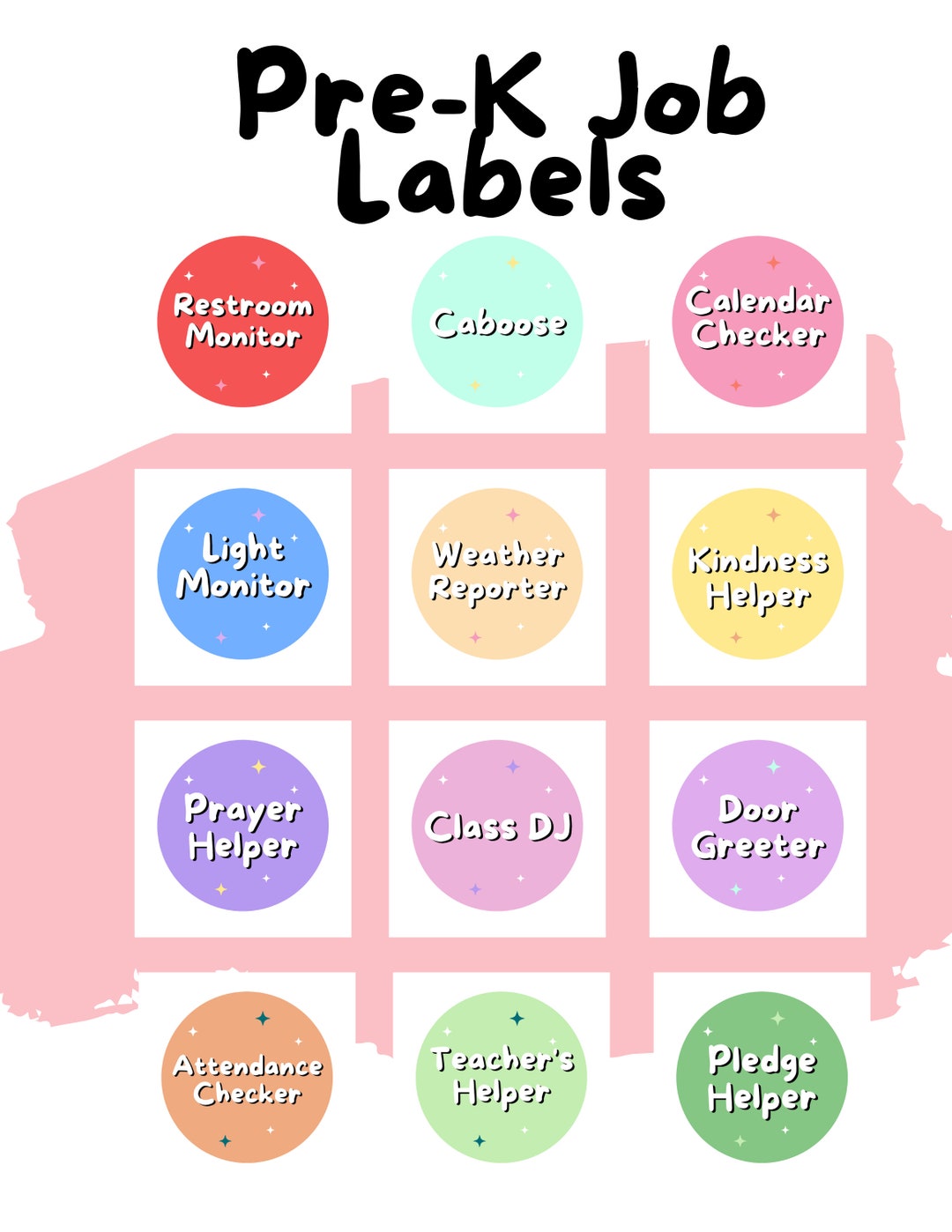 Cute Job Label, Classroom Jobs, Classroom Decor, Hippie Classroom Theme ...