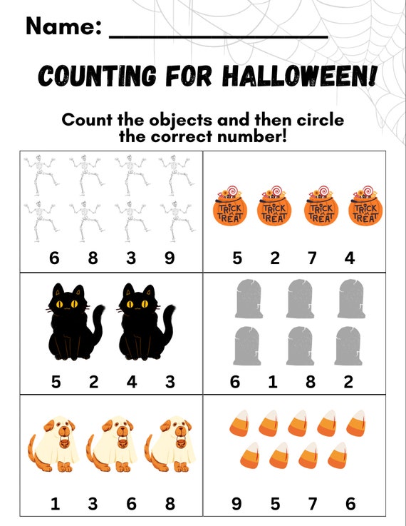 The Number 7 Worksheets For Preschool For Halloween