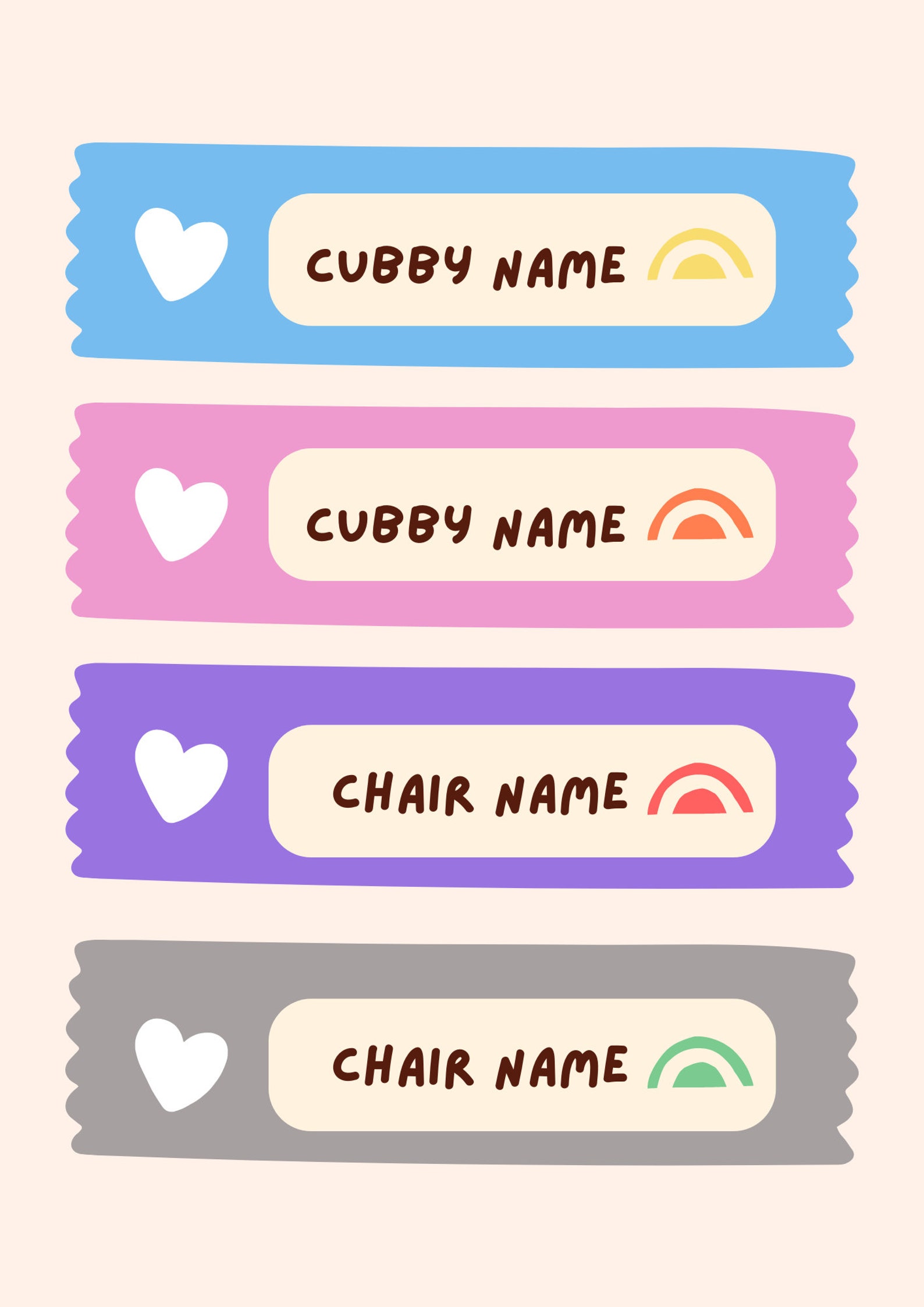 Cute Cubby Labels, Classroom Labels, Classroom Decor, Chair Labels ...