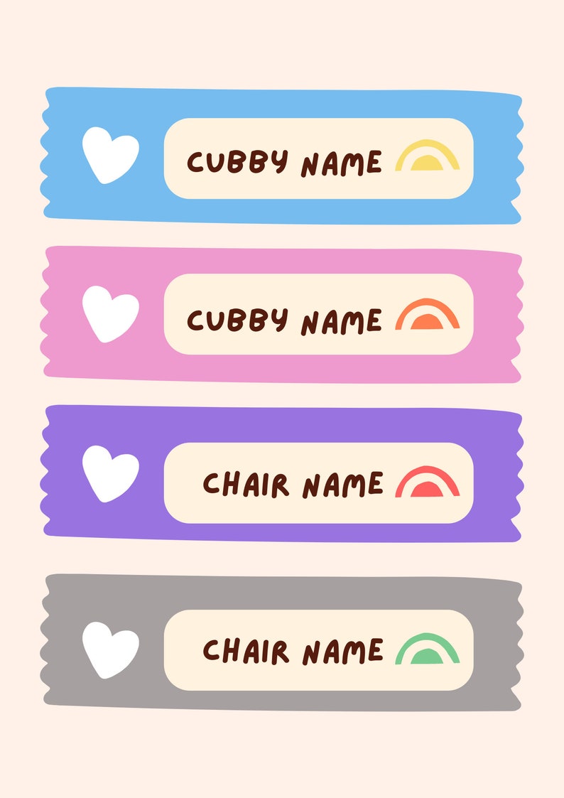 Cute Cubby Labels, Classroom Labels, Classroom Decor, Chair Labels ...