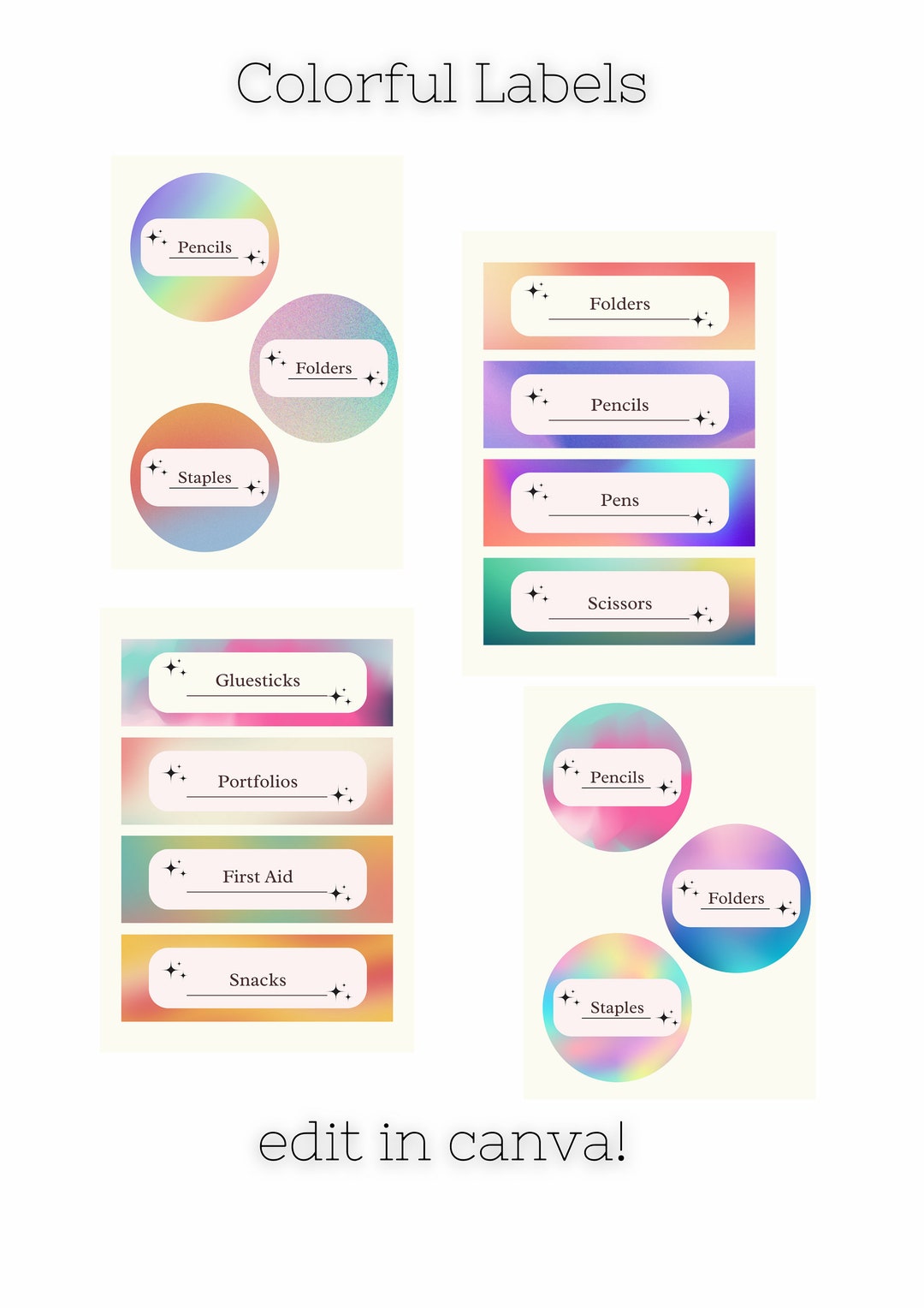 Colorful Themed Classroom Tags, Classroom Label Tags, Classroom Decor ...