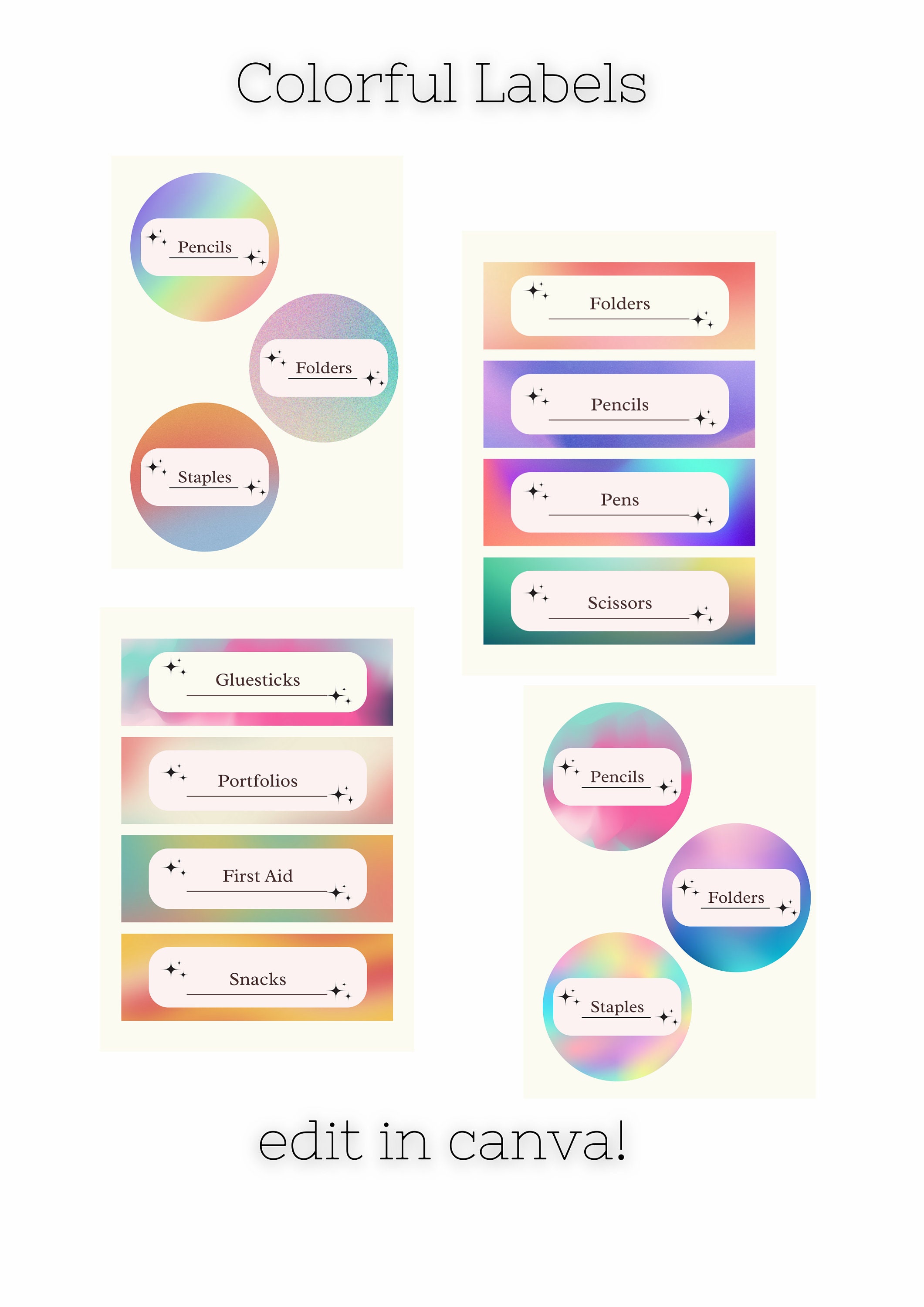 Colorful Themed Classroom Tags, Classroom Label Tags, Classroom Decor ...