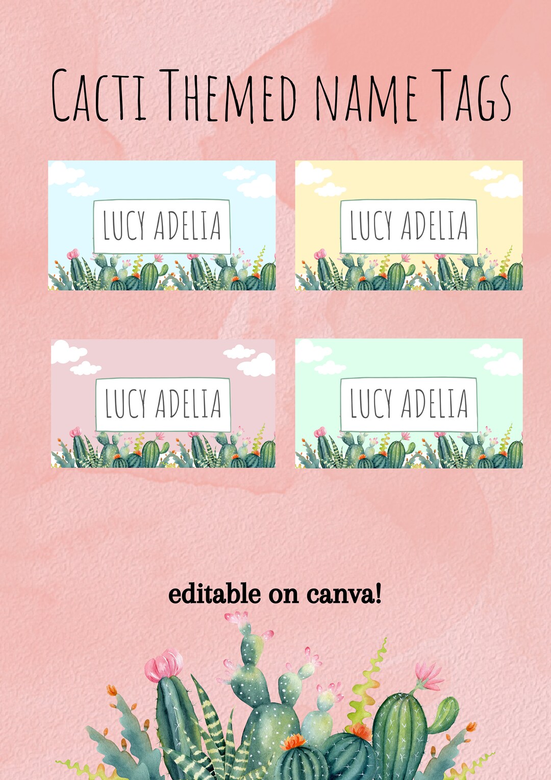 Cactus Themed Classroom Tags, Classroom Tags, Classroom Decor, Boho ...