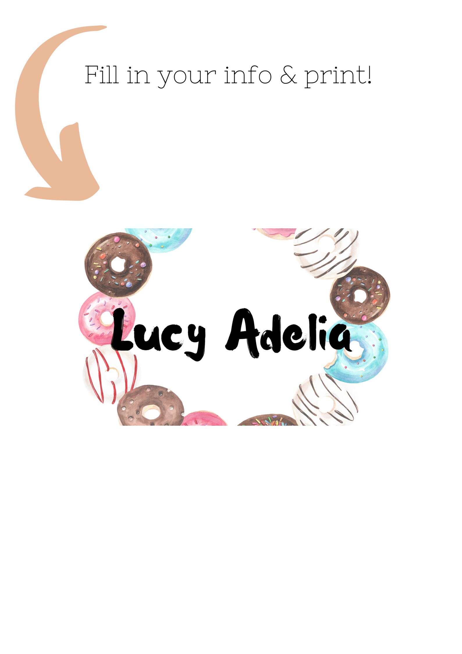 Donut Themed Classroom Tags, Classroom Tags, Classroom Decor, Sprinkles ...