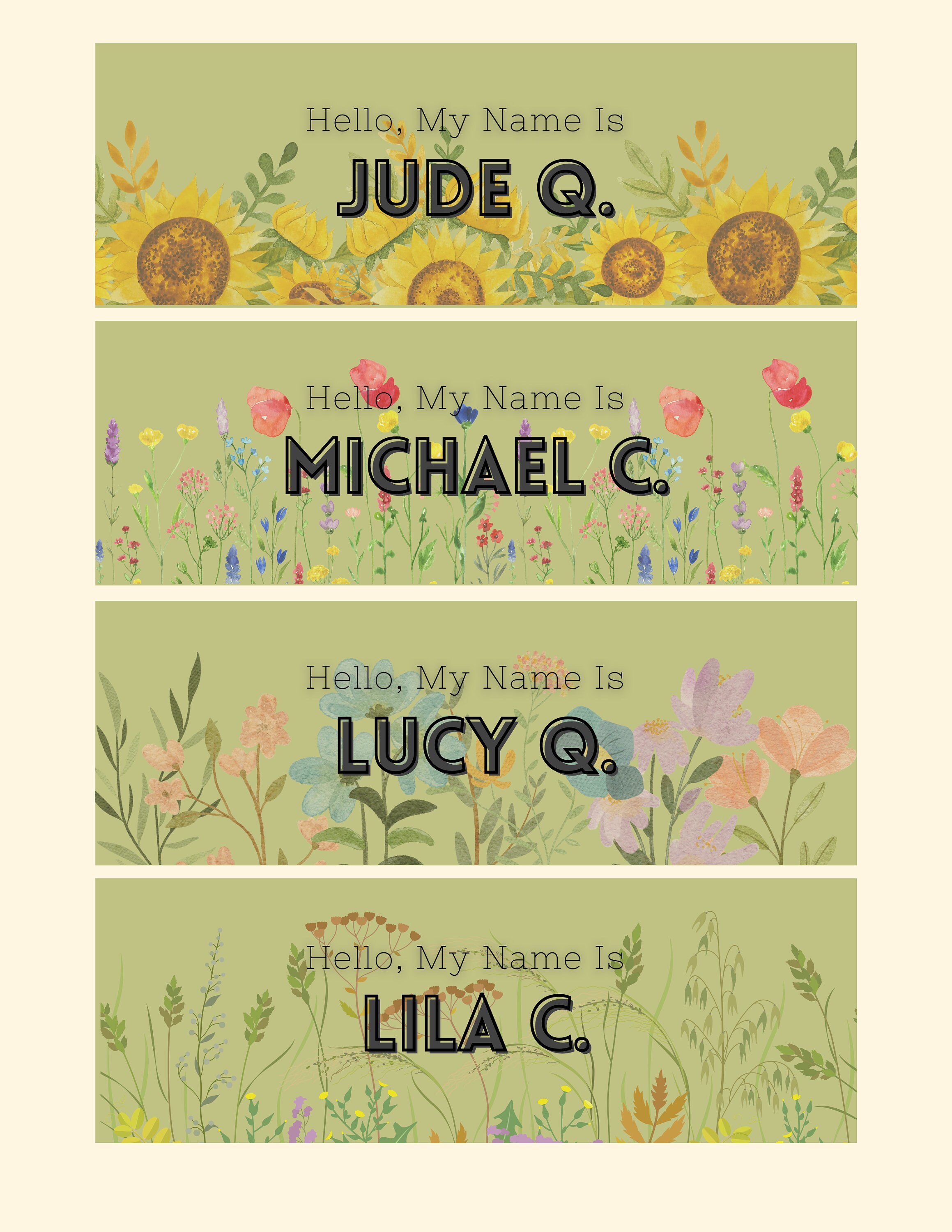 Wildflower Themed Classroom Tags, Classroom Tags, Classroom Decor ...