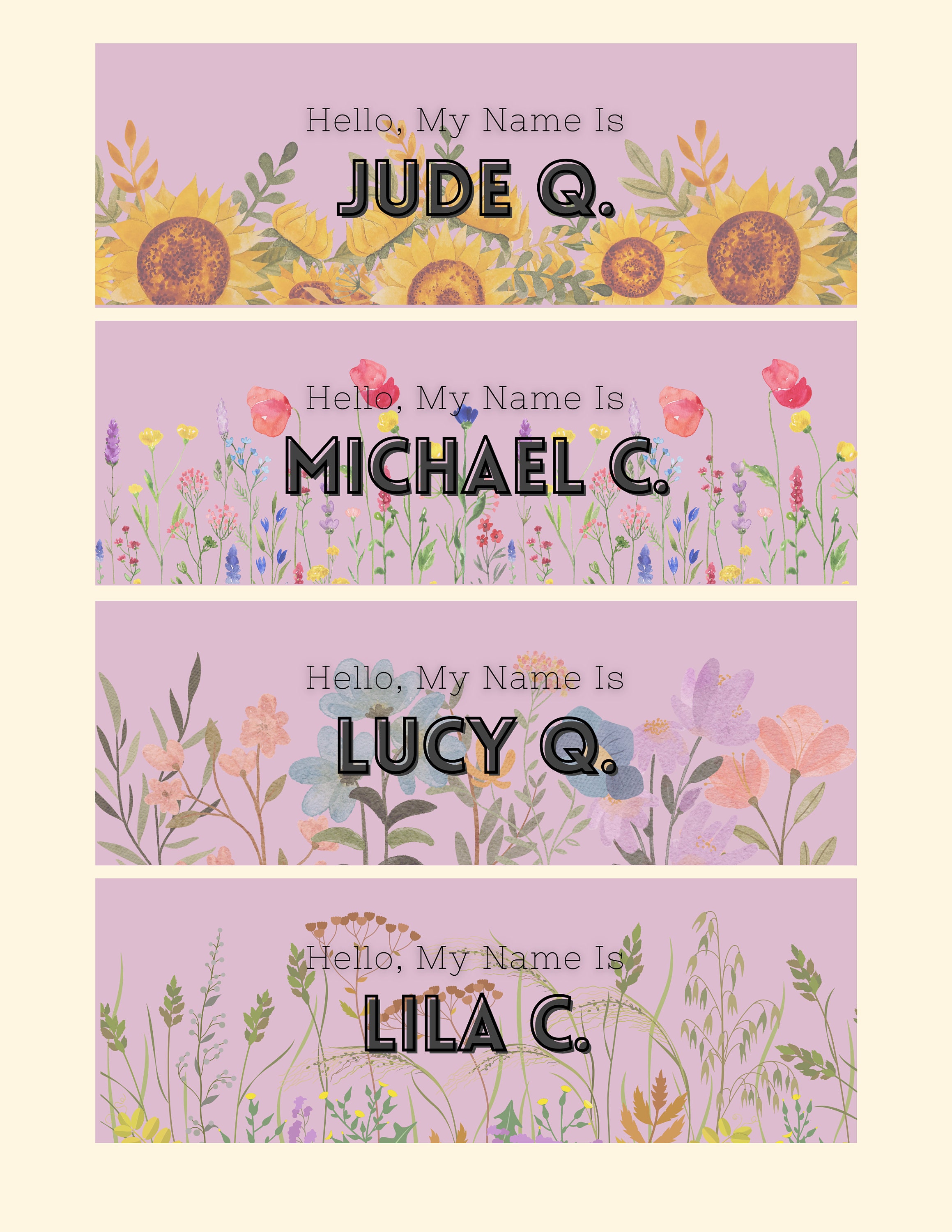 Wildflower Themed Classroom Tags, Classroom Tags, Classroom Decor ...