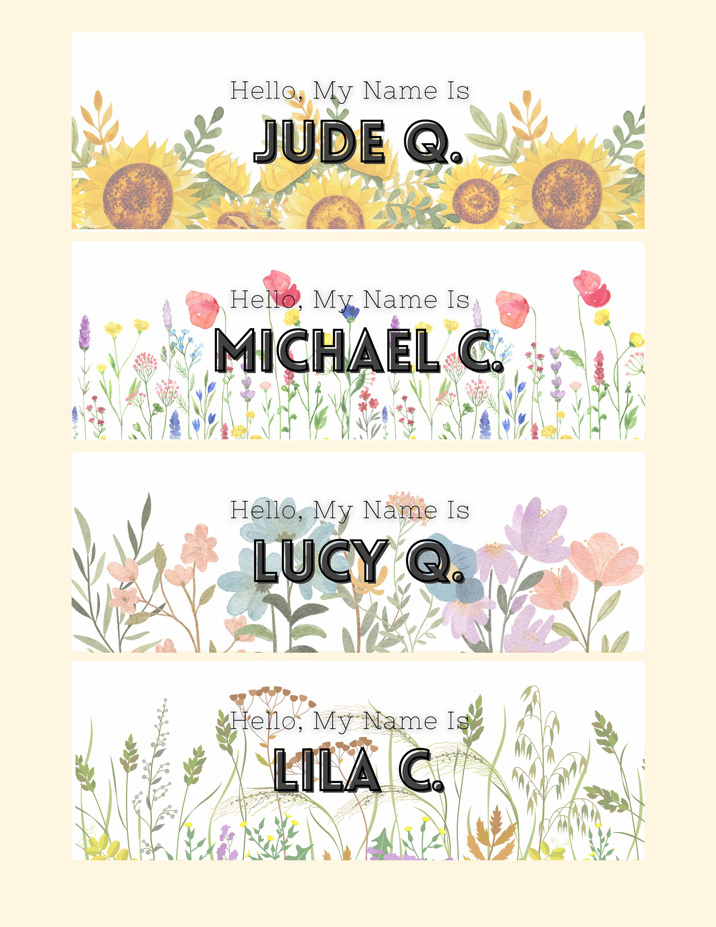 Wildflower Themed Classroom Tags, Classroom Tags, Classroom Decor ...