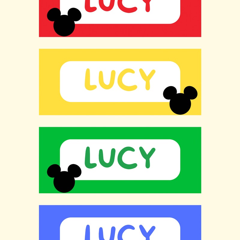Mickey Name Tag - Etsy