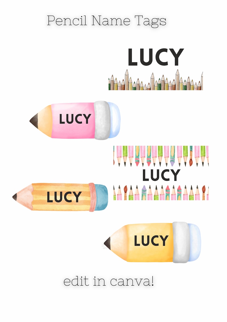 Pencil Themed Classroom Tags, Classroom Tags, Classroom Decor, Colorful ...