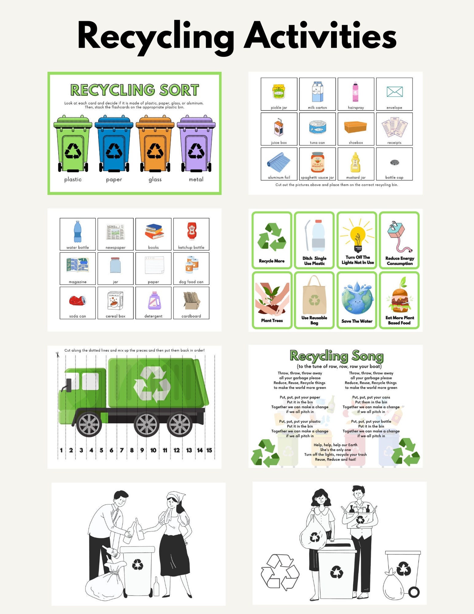Recycling Activities, Pre K Activities, Classroom Activities, Pre-k ...