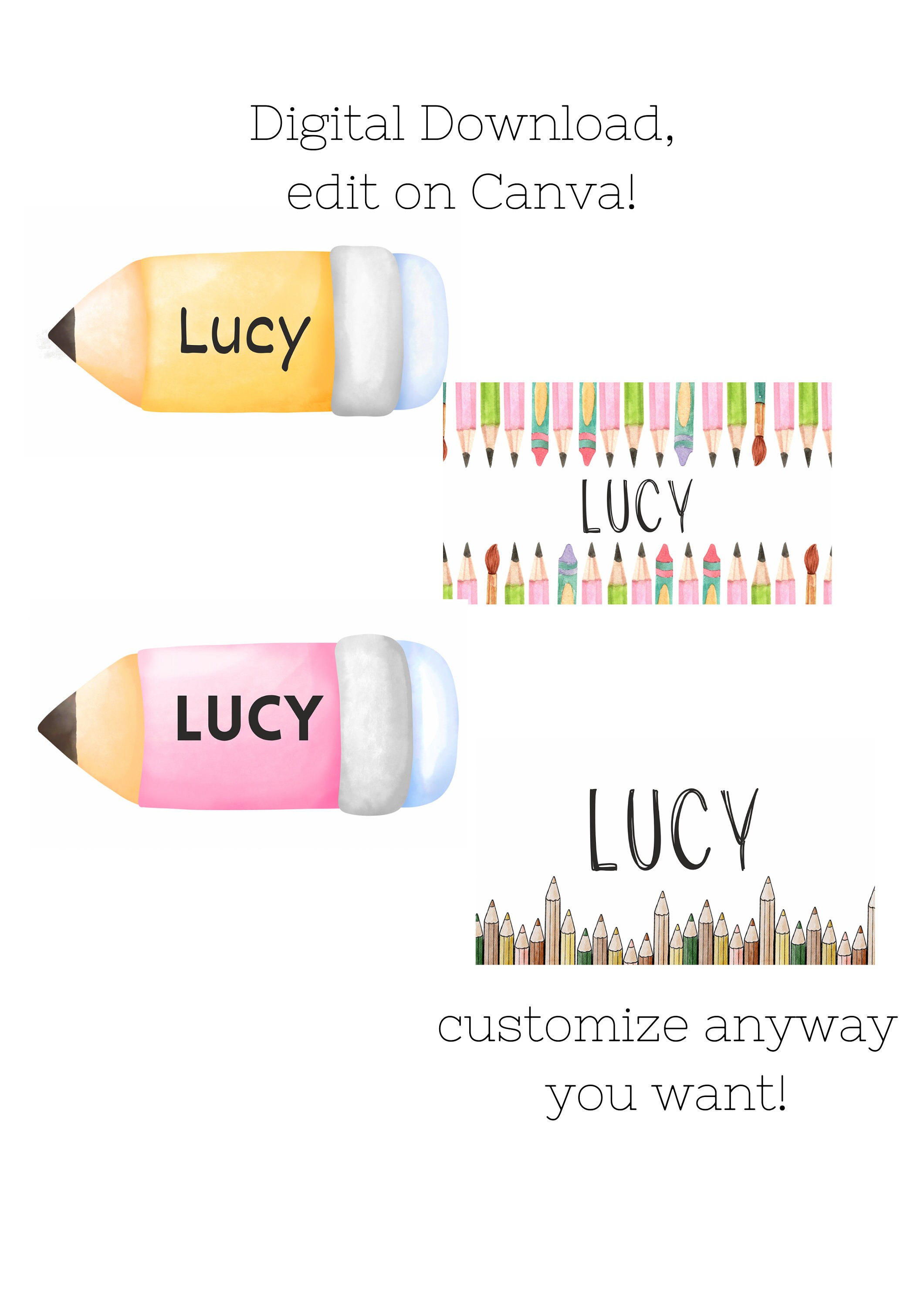 Pencil Themed Classroom Tags, Classroom Tags, Classroom Decor, Colorful ...