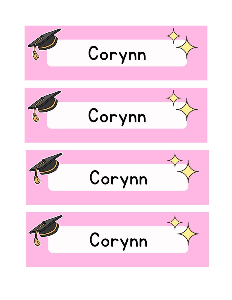 Colorful Graduation Classroom Tags, Portfolio Label Tags, Classroom ...