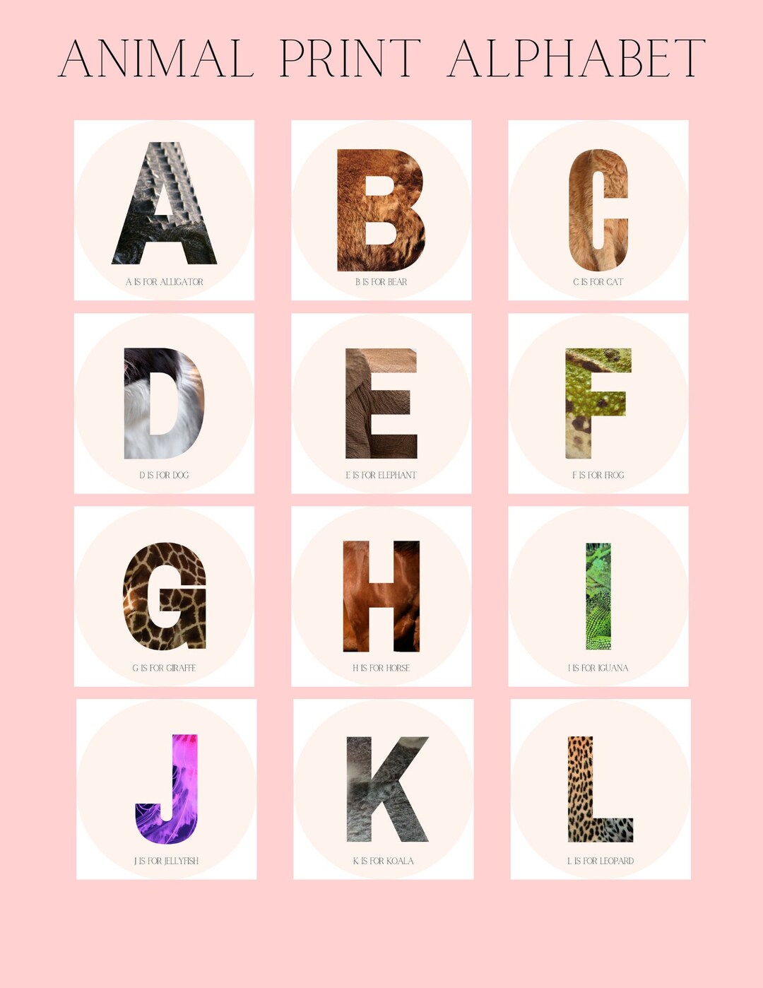Animal Print Alphabet Posters, Classroom Alphabet, Classroom Decor ...