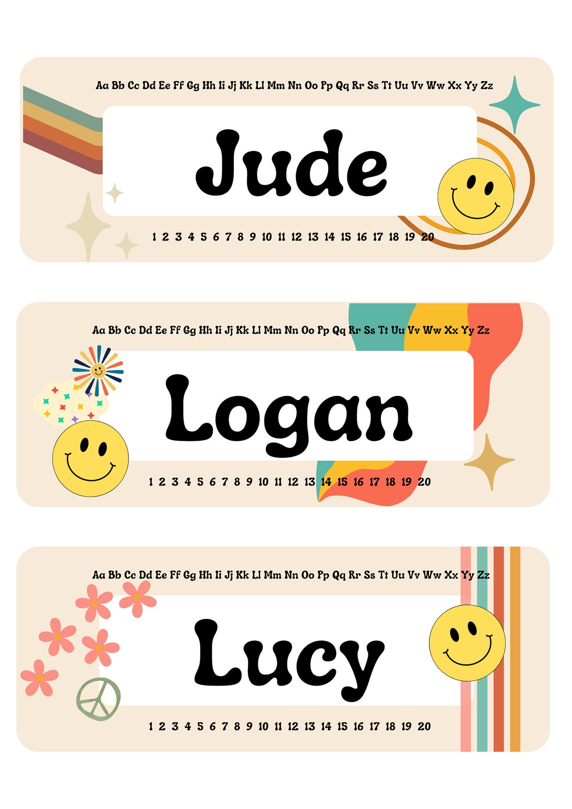 Groovy Themed Classroom Tags, Classroom Tags, Classroom Decor, Hippie ...