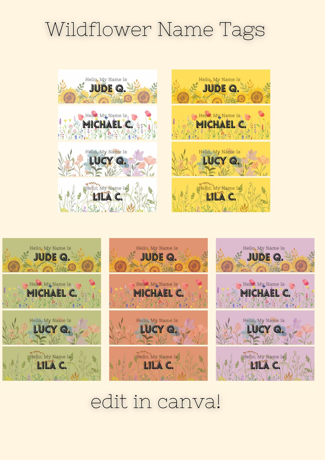 Wildflower Themed Classroom Tags, Classroom Tags, Classroom Decor ...