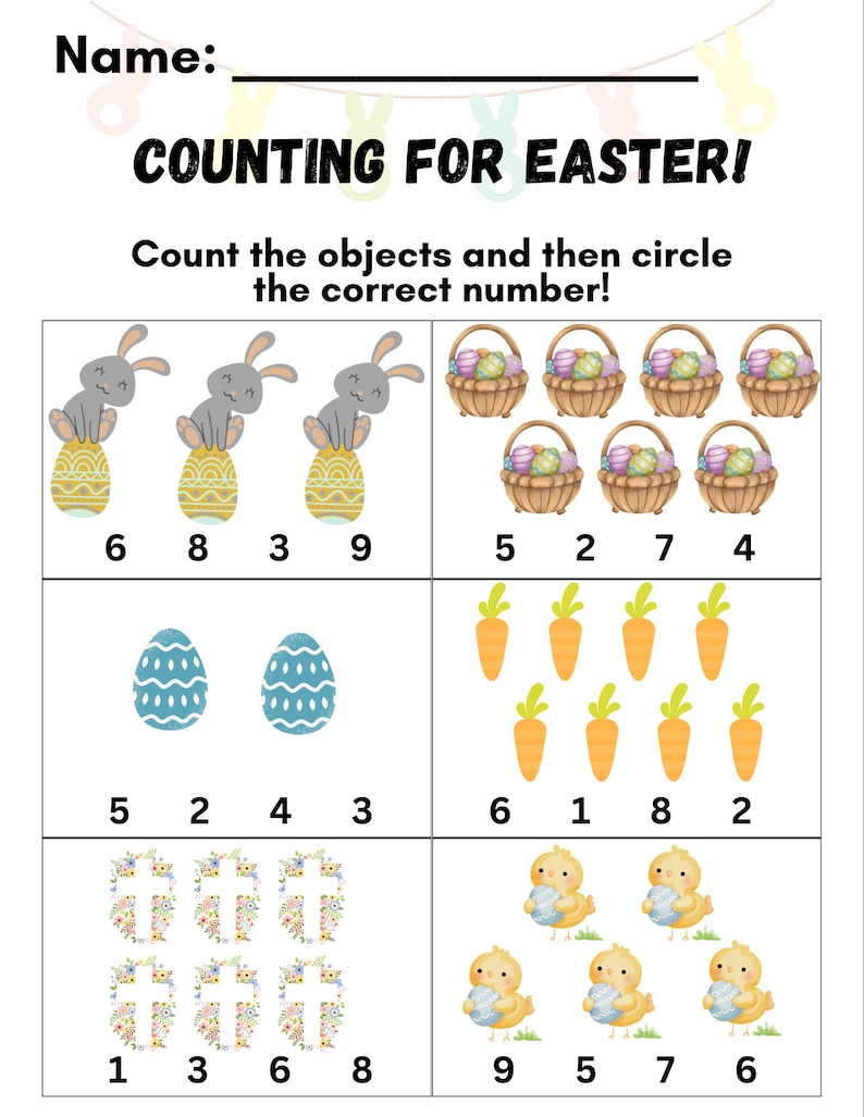 Easter Number Matching for Pre- K • Prek Fine Motor • Preschool Tools ...