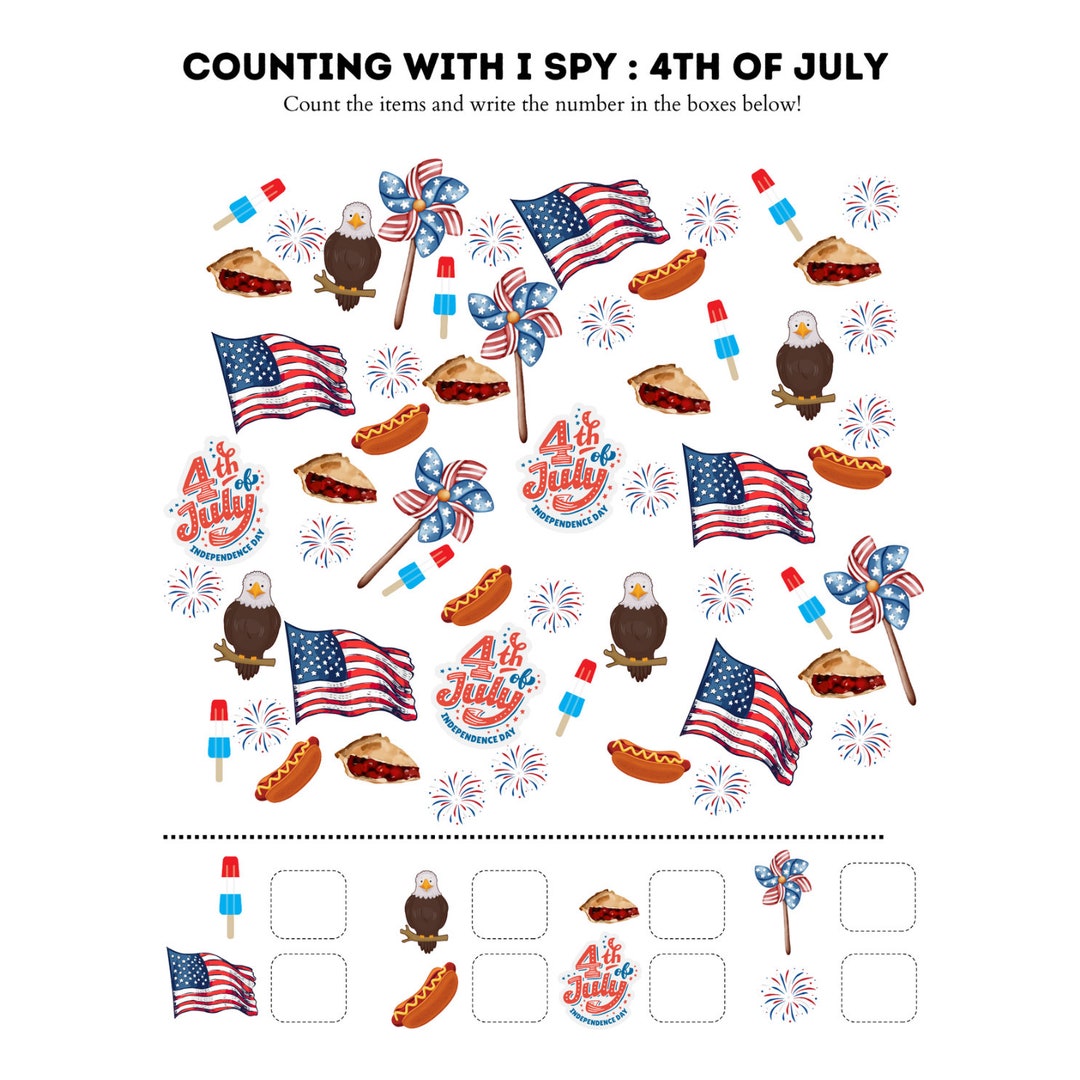 July 4th I Spy for Pre- K • Prek Fine Motor • Preschool Tools • Fun ...