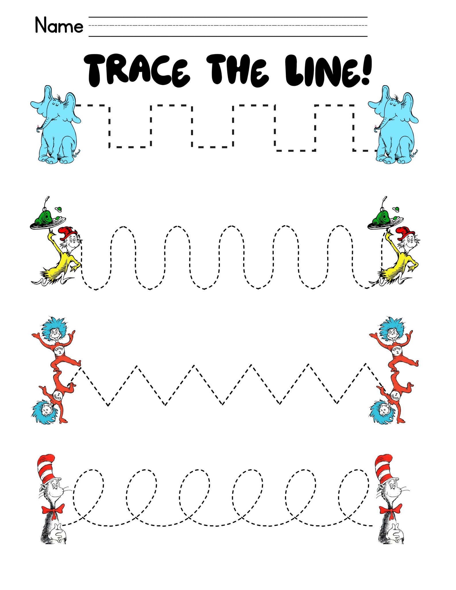 Read Across America Line Tracing for Pre- K • Prek Fine Motor ...