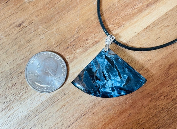 Navy Blue Fire Pietersite Sector Shape Pendant/Fan Sh… - Gem