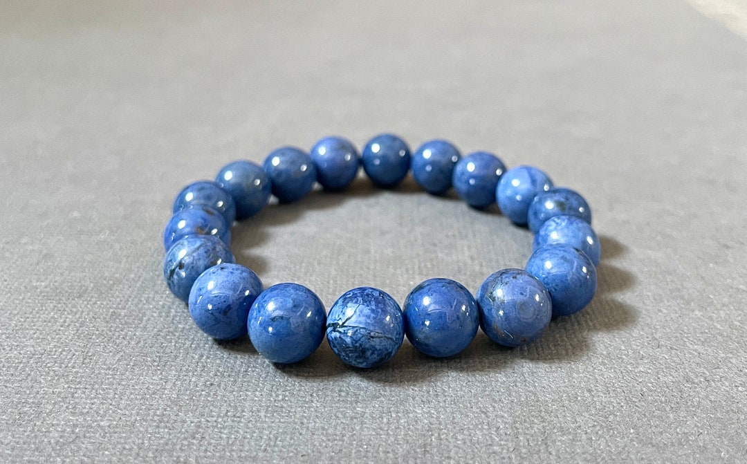 Rare!!certified Natural Blue Sugilite Beaded Bracelet/starry Blue ...