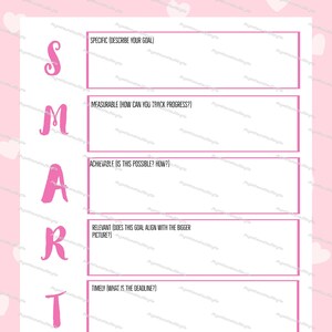 SMART Goals Worksheet - Etsy