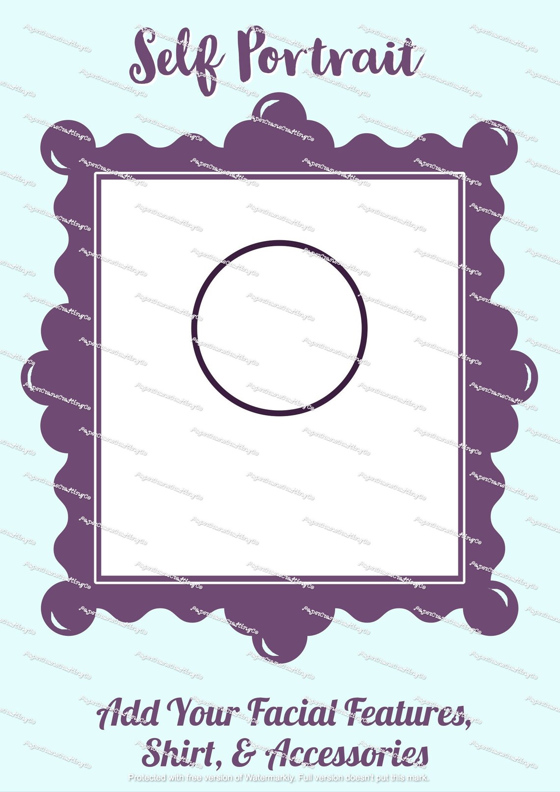 Self Portrait Worksheet Template - Etsy