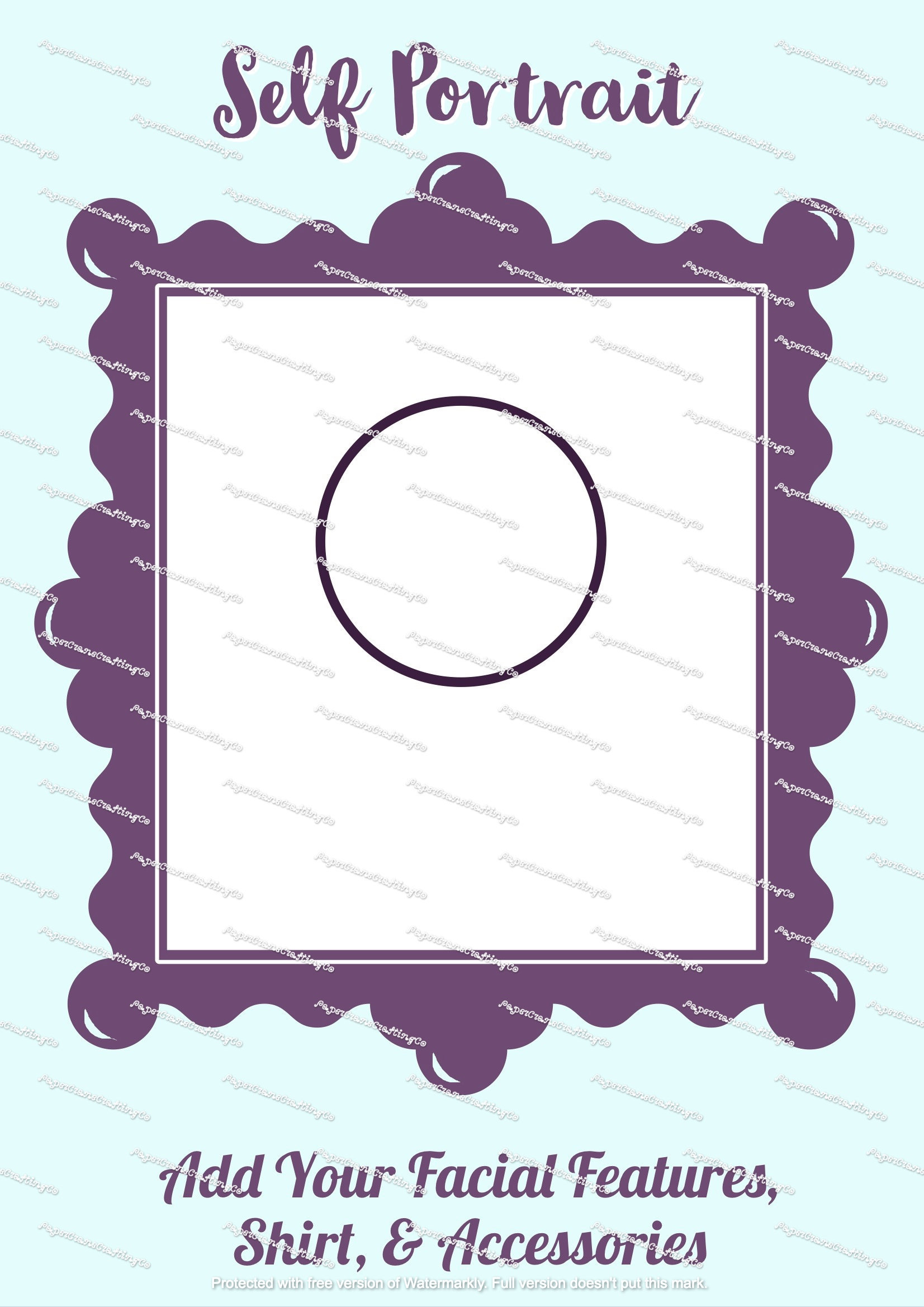 Self Portrait Worksheet Template - Etsy