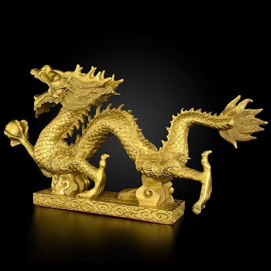 Brass Dragon Phoenix Sculpture & Statue Fengshui Good Fortune and ...