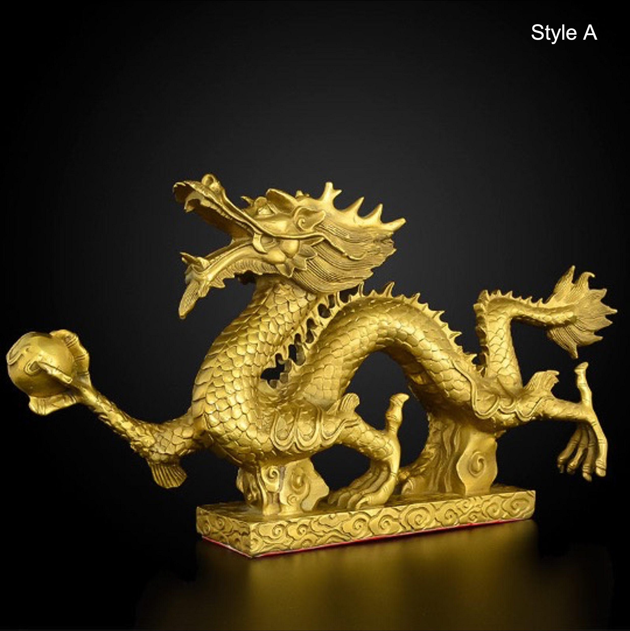 Brass Dragon Phoenix Sculpture & Statue Fengshui Good Fortune and ...