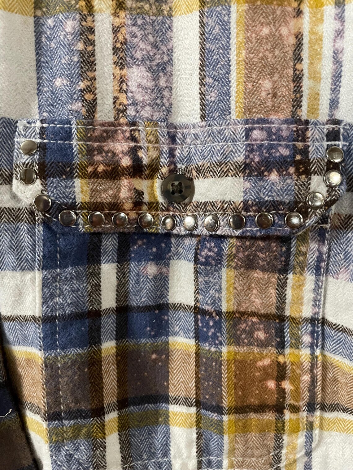 Flannel With Denim Peace Sign Appliqué - Etsy