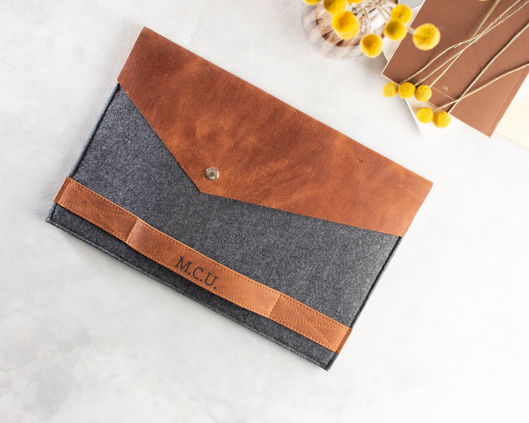 Personalized Leather Felt Remarkable 2 Tablet Sleeve Case, Custom ...