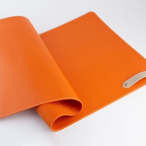 Orange Cute Desk Mat, Leather Custom Desk Mat, Extended Mouse Pad ...