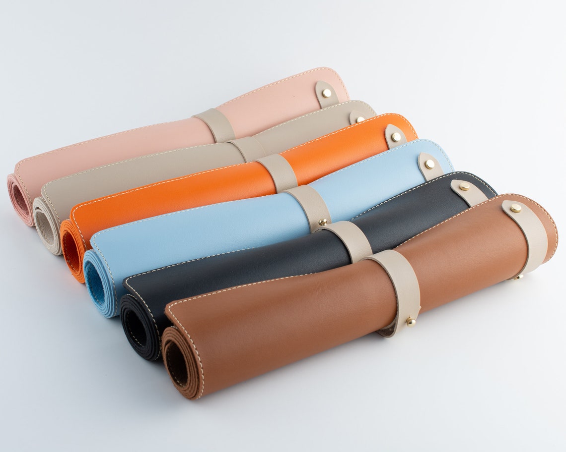 Orange Cute Desk Mat Leather Custom Desk Mat Extended Mouse - Etsy
