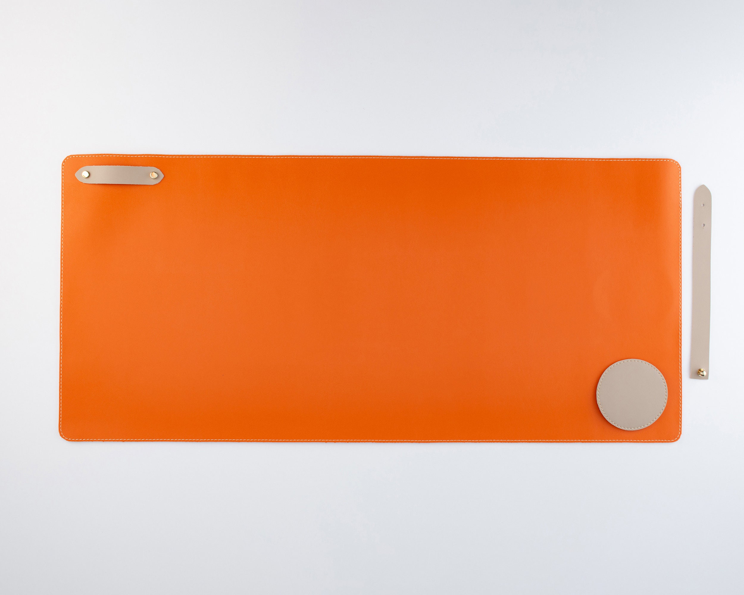 Orange Cute Desk Mat, Leather Custom Desk Mat, Extended Mouse Pad ...