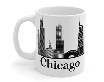 Chicago Coffee Mug 11oz. Mug Chicago Skyline Cup Windy - Etsy