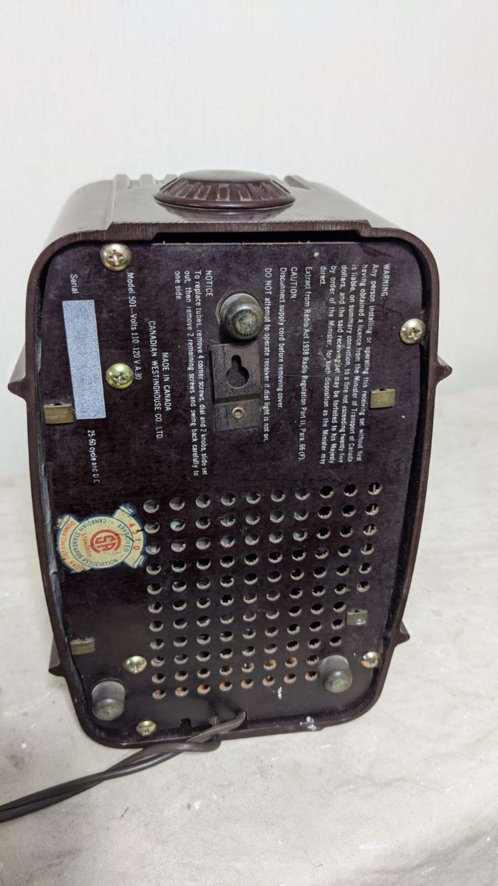 Canadian Westinghouse 501 Radio in brown 1949 | Etsy