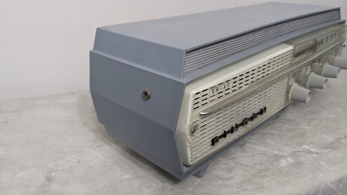 Sleek Rincan Vintage Mid-century Radio in Slate Blue - Etsy