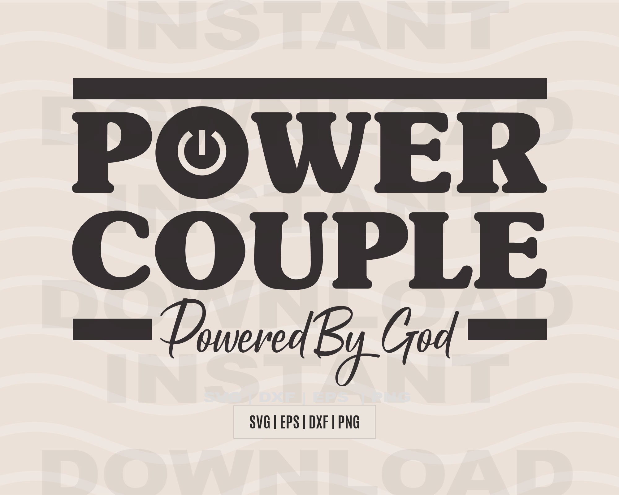 Power Couple SVG Powered by God Love Quotes and Sayings - Etsy