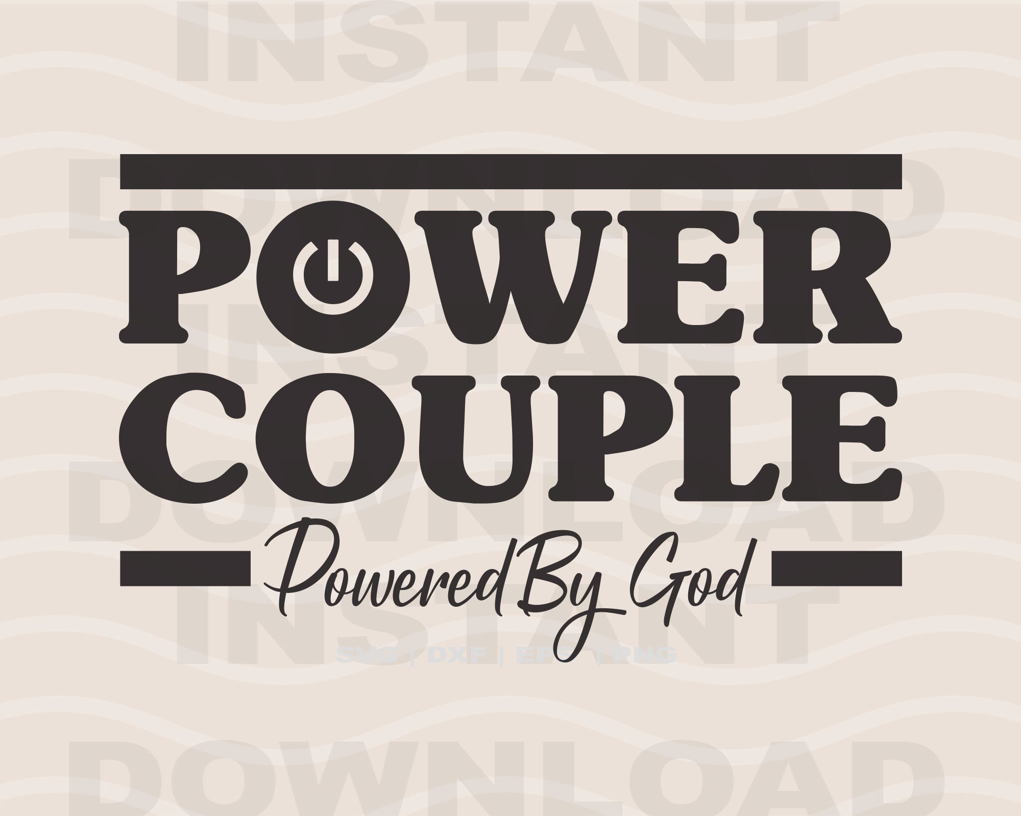 Power Couple SVG Powered by God Love Quotes and Sayings - Etsy