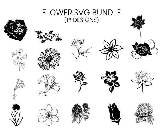 Flowers SVG Bundle Flower Shapes SVG Flower SVG Cut File for | Etsy