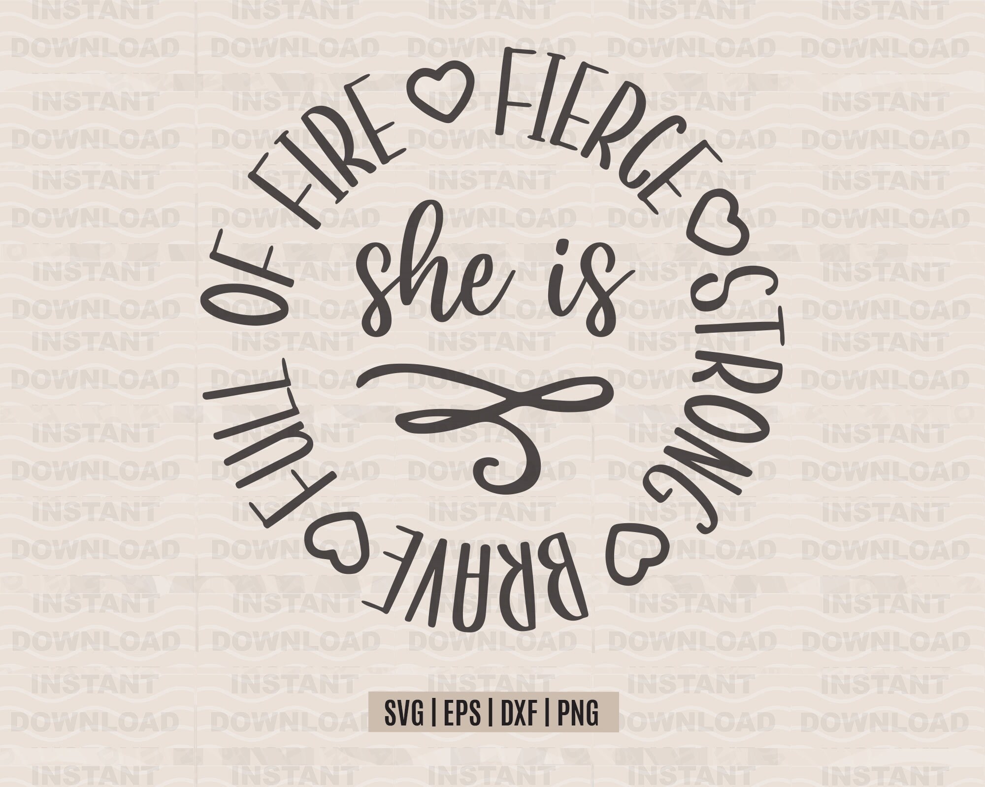 She is Brave Fierce Brave and Full of Fire Silhouette Image | Etsy