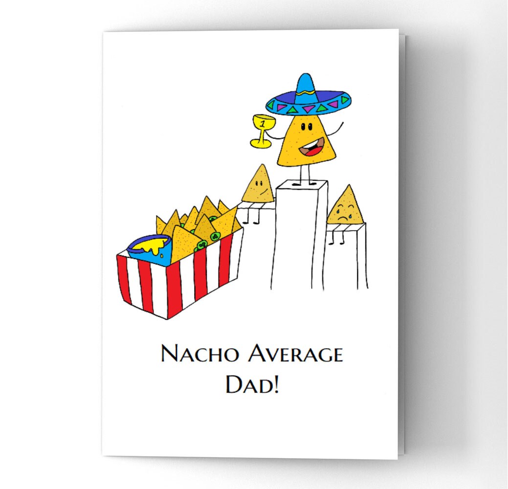 Nacho Average Dad Father's Day Card | Etsy