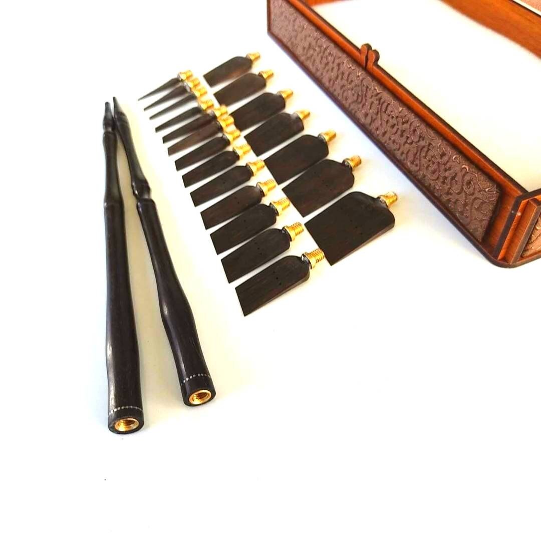 Arabic Calligraphy Thuluth Pen Set Ebonywoodprofessional - Etsy